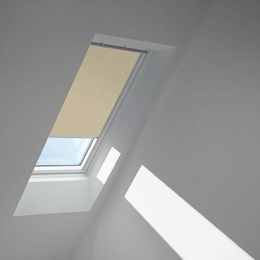 Velux Verdunkelungsrollo Sandbeige gepunktet/Wei&szlig; 4579, CK02, GGU,Manuell,Velux,wei&szlig;e Schiene