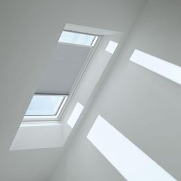 Velux Plissee Grau 1282, C02, GGU,Manuell,Velux,wei&szlig;e Schiene
