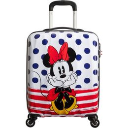 American Tourister® Hartschalen-Trolley Disney Legends, Minnie Blue Dots, 55 cm, 4 Rollen, Kinderkoffer Reisegepäck für Kinder Handgepäck TSA-Zahlenschloss, bunt