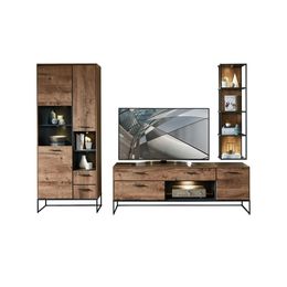 U.N.O uno Wohnkombination New York ¦ holzfarben ¦ Maße (cm): B: 309 H: 196 T: 48.0 » Höffner