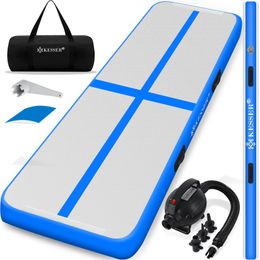 Kesser&reg; Turnmatte Aufblasbar Airtrack 2m/3m/4m/5m/6m Fitness-Matte Gymnastikmatte inkl. Tragetasche & elektr. Luftpumpe Yogamatte, Tumbling Matten, Trainingsmatte, Turn- & Fitness