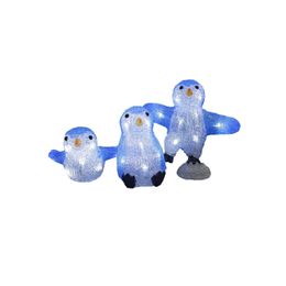 Deuba Dekofigur, Acryl Figuren mit LED Pinguine Innen Außen 3er Set IP44