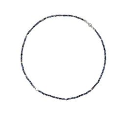 Jobo Kette ohne Anhänger Safir-Rondell und Hämatin, 43 cm, blau