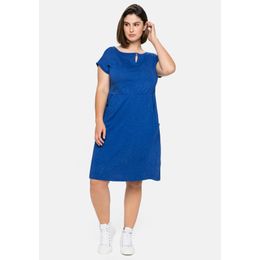 sheego Große Größen: Jerseykleid mit weitem Ausschnitt und Taschen, royalblau, Gr.40