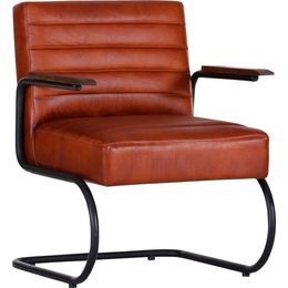 GUTMANN FACTORY Loungesessel Barcelona, Ledersessel, Relaxsessel, orange