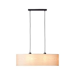 Brilliant Lampe, Romm Pendelleuchte 2flg oval holz hell/schwarz, 2x A60, E27, 52W, Kabel k&uuml;rzbar / in der H&ouml;he einstellbar