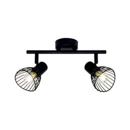 Brilliant Lampe Elhi Spotrohr 2flg schwarz 2x D45, E14, 40W, geeignet für Tropfenlampen (nicht enthalten) Köpfe schwenkbar