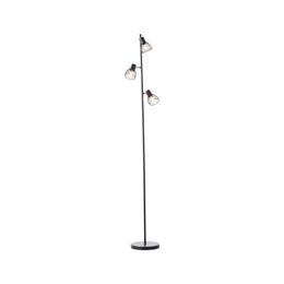 Brilliant Lampe, Blacky Standleuchte 3flg schwarz matt, 3x D45, E14, 25W, Mit Fu&szlig;schalter