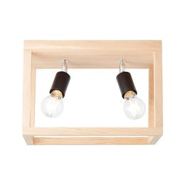 Brilliant Lampe, Nerea Deckenleuchte 2flg eiche geölt, Holz/Metall, 2x A60, E27, 15W,Normallampen (nicht enthalten)