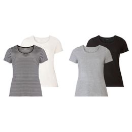 Esmara® Damen T-Shirt, 2 Stück, mit hohem Baumwollanteil