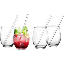 Ritzenhoff & Breker Ritzenhoff & Breker Longdrinkglas Gin, Glas, 8-teilig, inkl. Glas-Trinkhalme, 590 ml, weiß