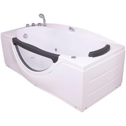 Sanotechnik Whirlpool-Badewanne NASSAU, (4-tlg), 170/90/68 cm, Whirlpool mit Fenster, weiß