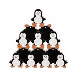 goki 58683 - Stapelfiguren Pinguine, Stapelspiel, Holz, 18 Teile