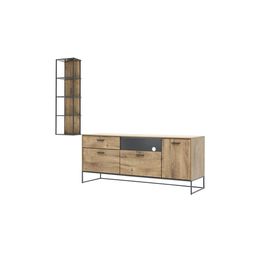 U.N.O uno Wohnkombination New York ¦ holzfarben ¦ Maße (cm): B: 240 H: 195 T: 48.0 » Höffner