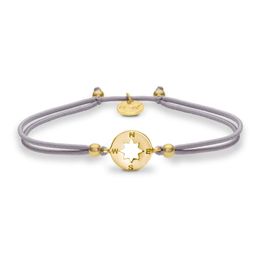 iz-el Armband Armband Gold KOMPASS - TWIST, 925 Sterling Silber, Farbe des Twistgummis altrosa / silber vergoldet