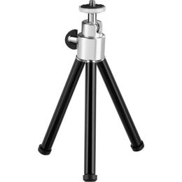 Hama Mini Stativ für Foto- und Videokameras, Mikrofone und Minilautsprecher Ministativ (mit 3-D-Kugelkopf, ausziehbares Beinsegment, Höhe von 14 bis 21 cm), schwarz