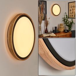 hofstein Corinto Wandleuchte LED Naturfarben, Schwarz, 1-flammig