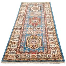 morgenland Wollteppich »Kazak Teppich handgeknüpft blau«, rechteckig, 6 mm Höhe blau