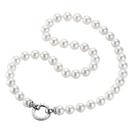 Perlenkette Giorgio Martello MILANO "Muschelkern-Perlen, Ringverschluss, Silber 925" Halsketten Gr. 50 cm, Silber 925 (Sterlingsilber), weiß Damen Perlenketten