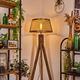 hofstein Tomaca Stehleuchte Messing, Naturfarben, 1-flammig