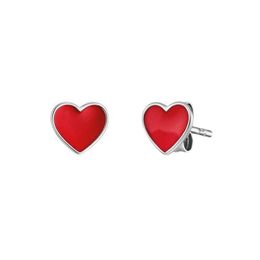 Herzengel Paar Ohrstecker Herz, HEE-REDHEART, mit Emaille, rot|silberfarben
