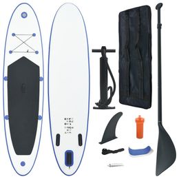 vidaXL Stand Up Paddle Surfboard SUP Aufblasbar Blau und Weiß 92204