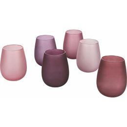 Villa d'Este Gläser-Set Happy Hour Provence, Glas, Wassergläser-Set, 6-teilig, Inhalt 500 ml, lila|rosa