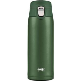 Emsa Thermobecher Travel Mug Light, Edelstahl, Kunststoff, 0,4L, leicht, Edelstahl, Klappverschluss, 100% dicht, 8h heiß/16h kalt, grün