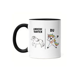 Hey!Print Tasse Andere Tanten Du Tasse beste Tante der Welt Geschenk Einhorn Lustig Geburtstag Tasse für Tante von Nichte & Neffe