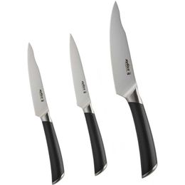 Zyliss Messer-Set Comfort Pro (Set, 3-tlg), Deutscher Edelstahl, langlebig, ergonomisch geformt, schwarz|silberfarben