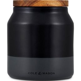 Cole & Mason Cole & Mason Aufbewahrungssystem Hinxton, Keramik, (1-tlg), stylische Keramikaufbewahrung, Deckel aus Akazienholz, grau|schwarz