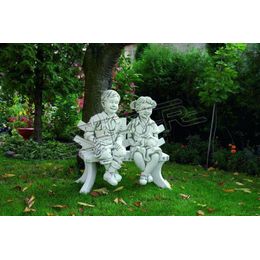 JVmoebel Skulptur Mädchen Sitzende Figur Statue Figuren Skulptur Statuen Garten Deko