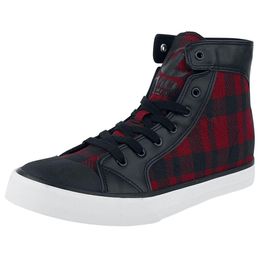Black Premium by EMP Karierte Sneaker Sneaker high schwarz rot in EU37