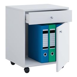Vcm Holz Büroschrank Rollcontainer Masola mit Schublade (Farbe: Weiß)
