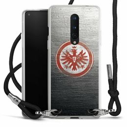 DeinDesign Handyhülle Eintracht Frankfurt SGE Logo Eintracht Logo Scratched, OnePlus 8 Handykette Hülle mit Band Case zum Umhängen Cover mit Kette