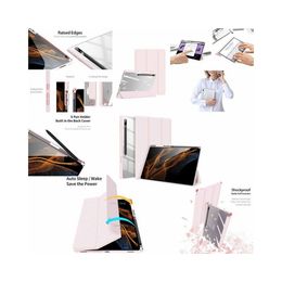 Wigento Tablet-Hülle Für Samsung Galaxy Tab S8 Ultra Tasche Pink Hülle Etuis Design Acryl Smart Cover Case Schutz Kappe aufstellen