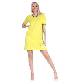 Normann Nachthemd Süsses kurzarm Damen Nachthemd mit Zitronen als Motiv