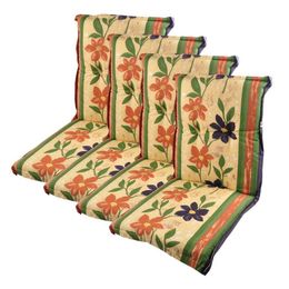 BURI Sesselauflage 4x Polsterauflage Niedriglehner Gartenstühle Sitzkissen Sesselauflage