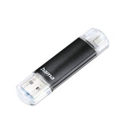 Hama USB-Stick "Laeta Twin", USB 3.0, 128GB, 40MB/s, Schwarz USB-Stick (Lesegeschwindigkeit 40 MB/s), schwarz
