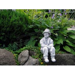 JVmoebel Skulptur Junge Sitzende Figur Figuren Skulptur Statuen Garten Deko S101083