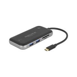 Delock USB-C Docking Station FHD HDMI+VGA, Dockingstation HDMI, VGA, USB-A, USB-C, 3,5mm, SD/MicroSD