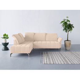 Inosign Ecksofa Fresh L-Form, Federkern, wahlweise Kopfteilverstellung und motorischer Vorziehsitz, beige