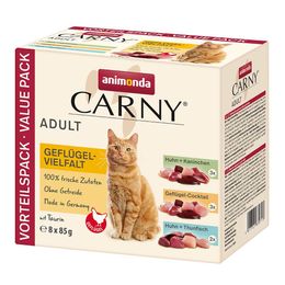 animonda Carny Adult Gefl&uuml;gel-Mix Katzen-Nassfutter ohne Getreide, Zucker und Soja 8x85 g