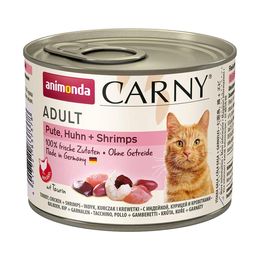 animonda Carny Adult Pute, Huhn und Shrimps Katzen-Nassfutter getreidefrei 6x200g