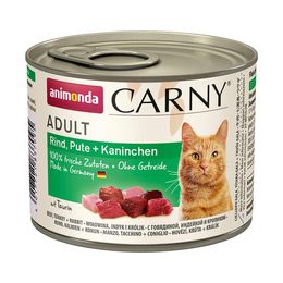 6x200g animonda Carny Adult Rind, Pute und Kaninchen