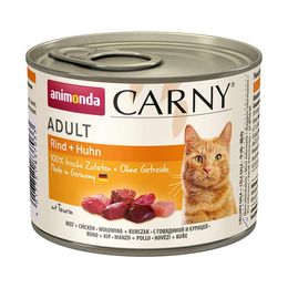 animonda Carny Adult Rind und Huhn Katzen-Nassfutter ohne Zucker 6x200g