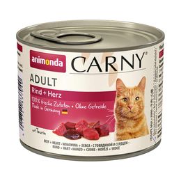 6x200g animonda Carny Adult Rind und Herz