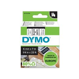 Dymo Original D1-Etikettenband | schwarz auf weiß | 6 mm x 7 m | selbstklebendes Schriftband | für LabelManager-Beschriftungsgerät