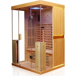 Dewello&reg; Infrarotkabine Infrarotsauna KINGSTON 130cm x 105cm inkl. 4 Vollspektrumstrahler, 2 Karbonstrahler, 2 Personen