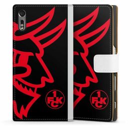 DeinDesign Handyhülle Offizielles Lizenzprodukt 1.FCK Dauerkarte, Sony Xperia XZ Hülle Handy Flip Case Wallet Cover Handytasche Leder, weiß